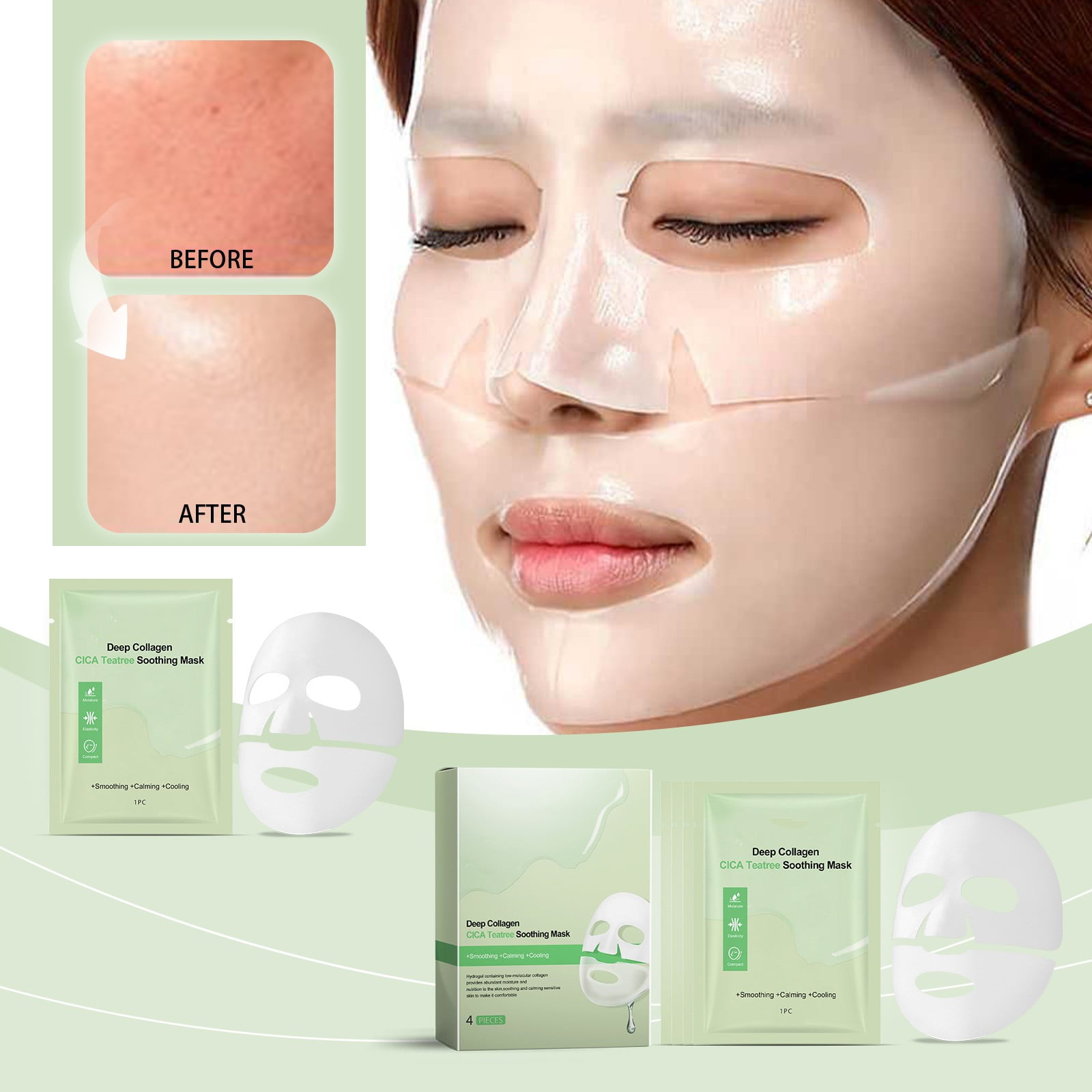 JIASONJY Collagen Tree Soothing Mask Moisturizing Smooth Compact Tree ...