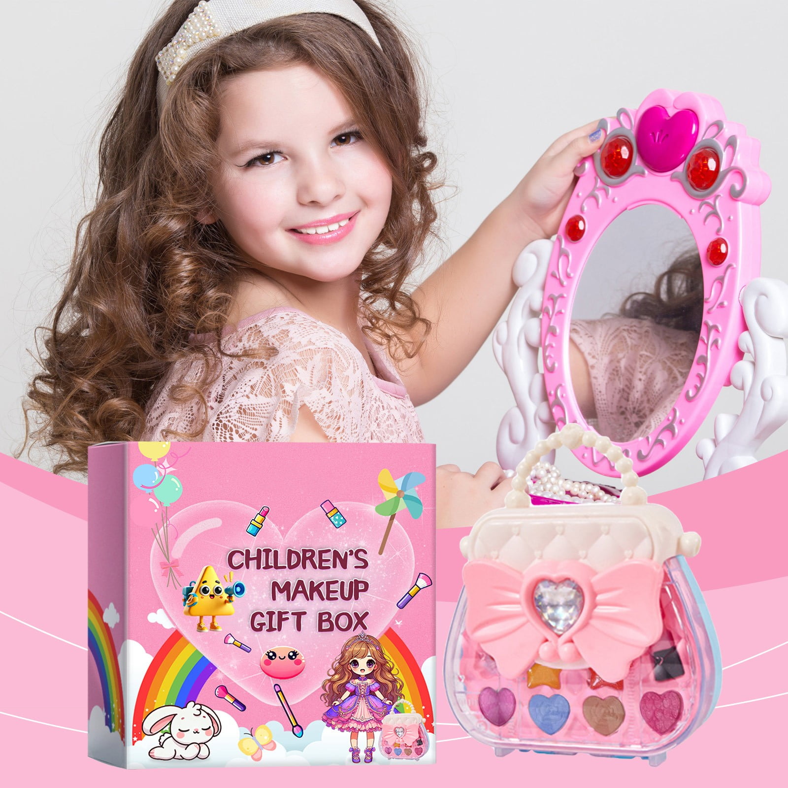 JIASONJY Kids Washable Makeup Set for Girls, Real Makeup Set Toddler ...