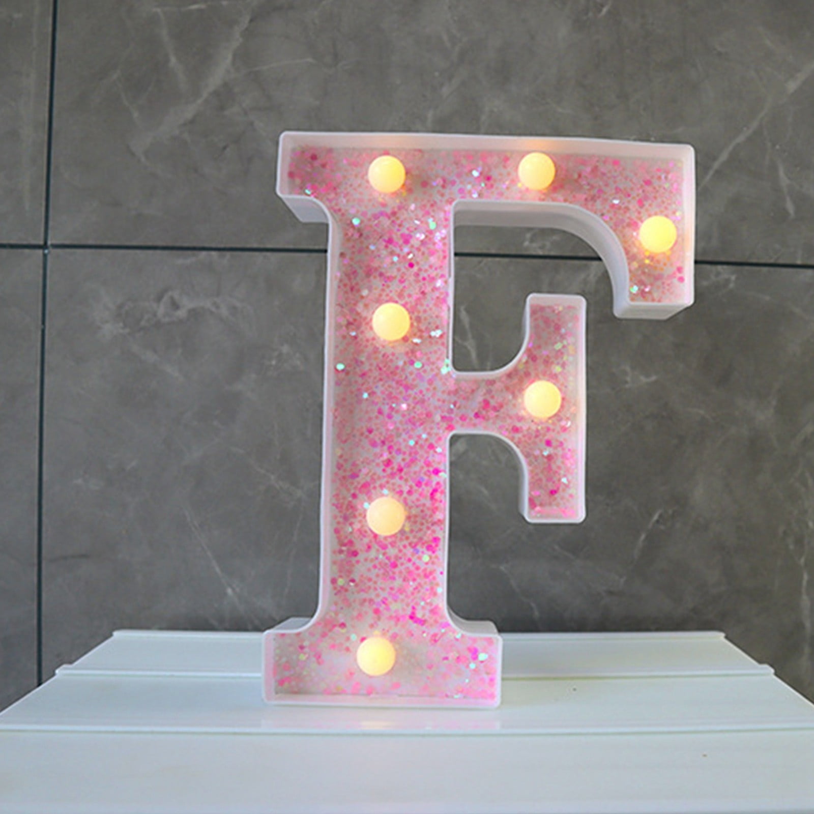 JIASONJY LED Letter Lights Sign Light Up Pink Letters Glitter Alphabet ...