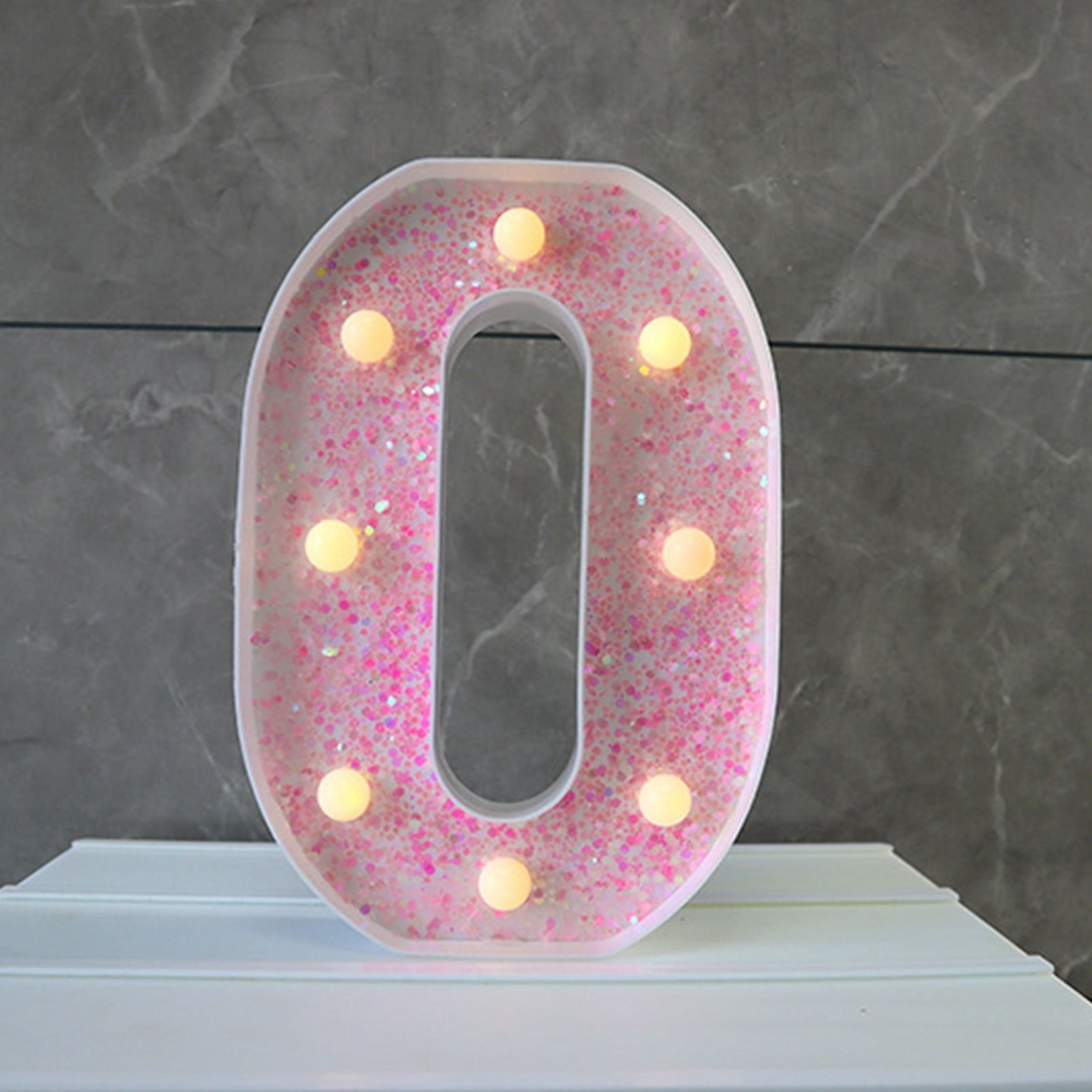 JIASONJY LED Letter Lights Sign Light Up Pink Letters Glitter Alphabet ...
