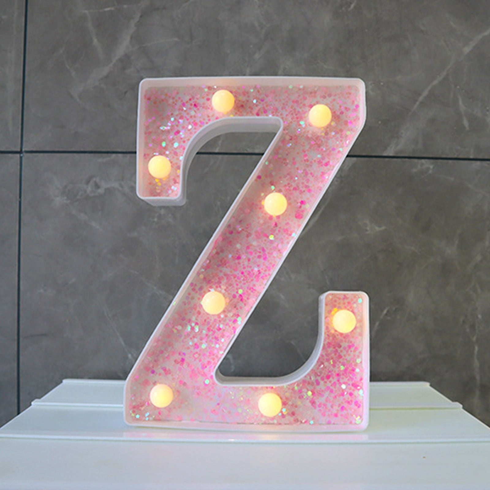 JIASONJY LED Letter Lights Sign Light Up Pink Letters Glitter Alphabet ...