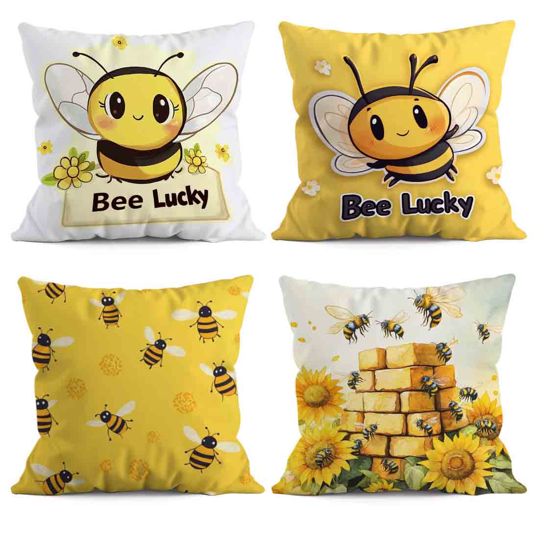 JIAYIQI Little Bee Home Spring Pillow Covers Decorative Pillowcases Set ...