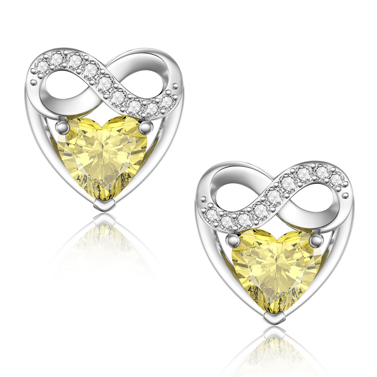 JIAYIQI November Birthstone Earrings for Women Sterling Silver Forever ...