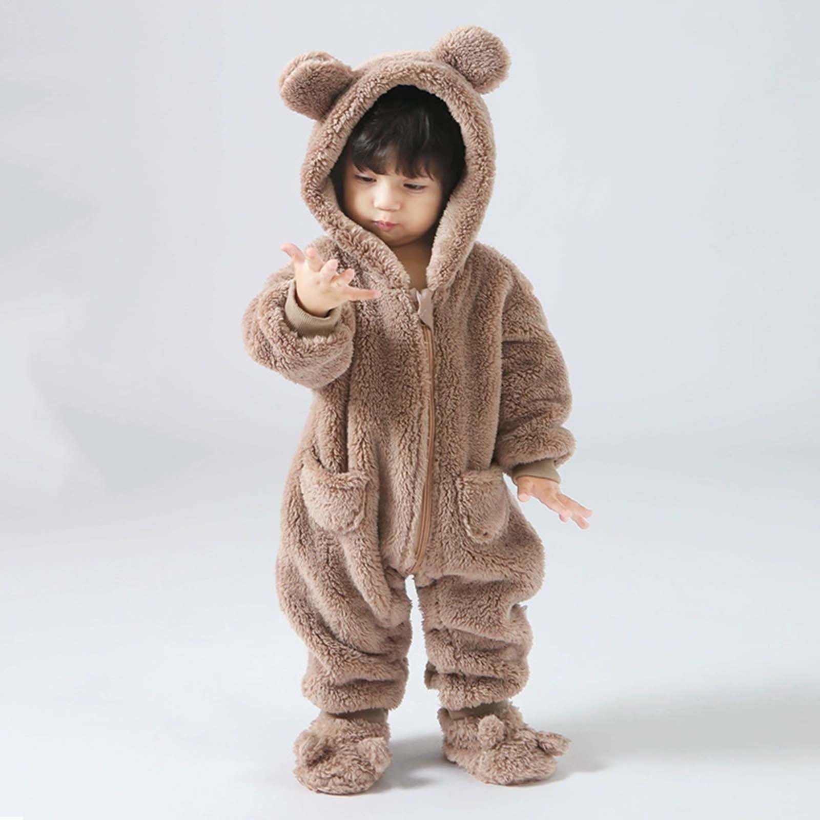JIAYUE Boys Girls Onesie Solid Color Long Sleeve Hooded Zipper For ...