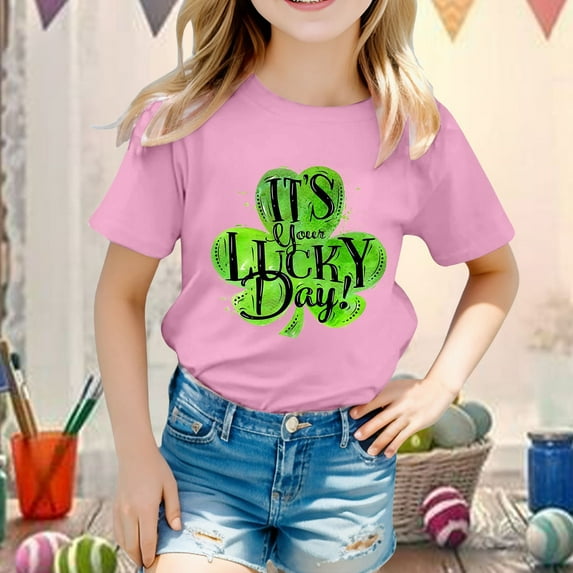 JIAYUE Boys Girls Shirts St Patricks Day Cartoon Short Sleeve Crew Neck ...