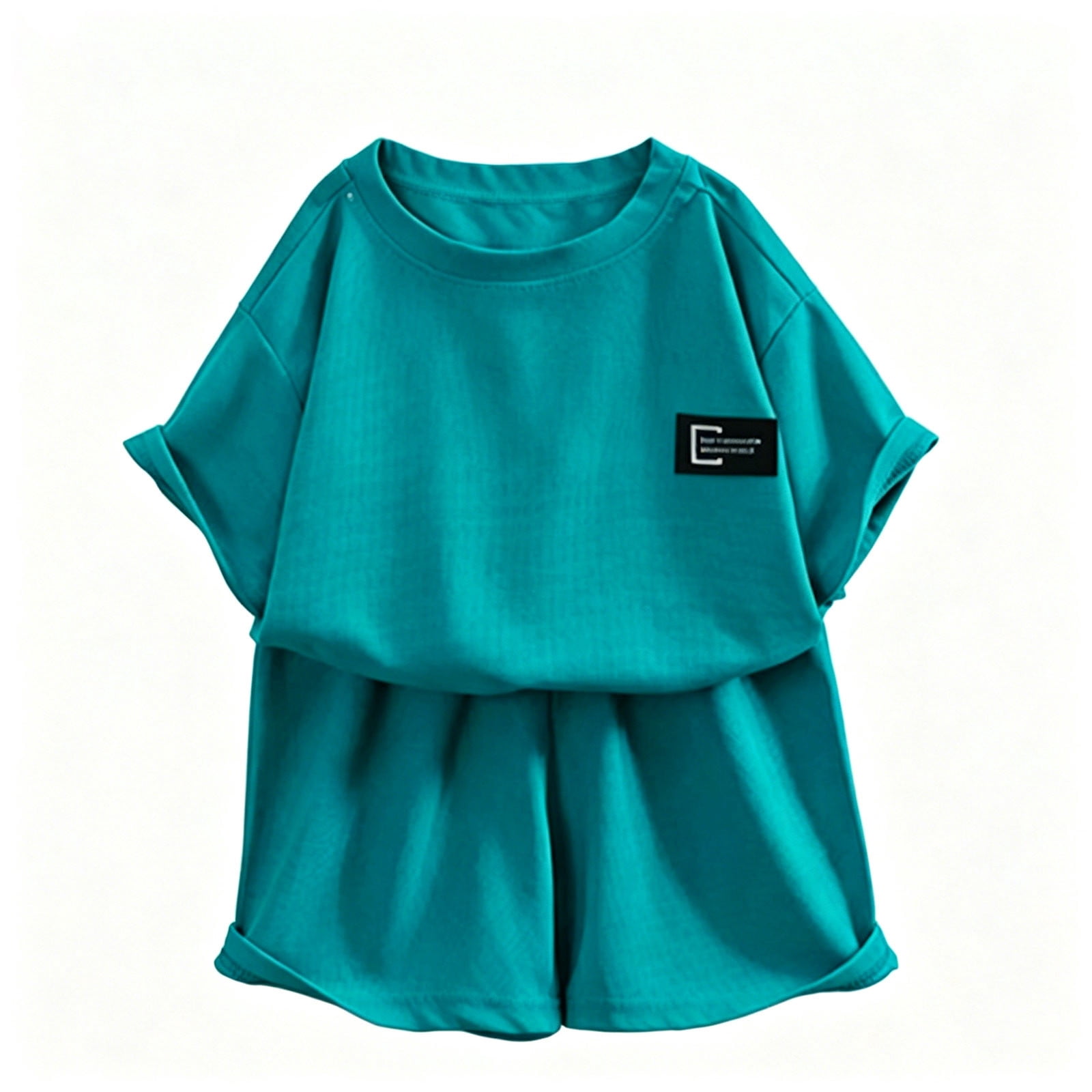 JIAYUE Boys Girls Summer Outfit Sets Kids Short Sleeve Crew Neck Tee ...