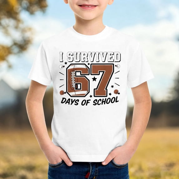 JIAYUE Boys Girls T Shirts Crew Neck Letter Print Tees Short Sleeve ...