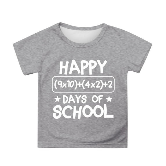 JIAYUE Boys Girls T Shirts Letter Print Fit Casual Loose Crew Neck Tee ...