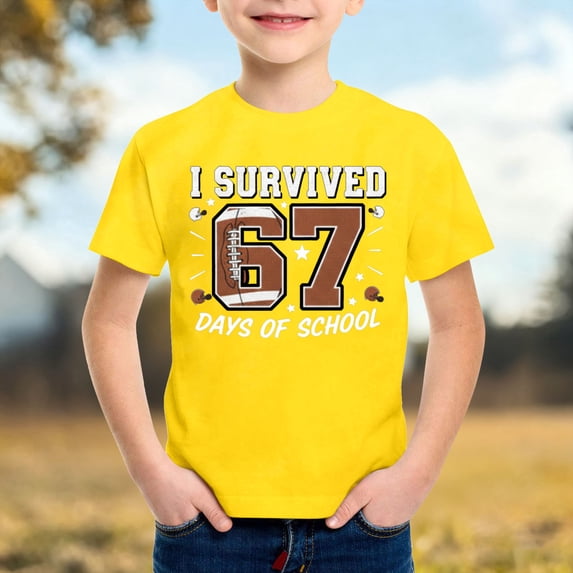 JIAYUE Boys Girls T Shirts Letter Print Relaxed Tops Short Sleeve Fit ...