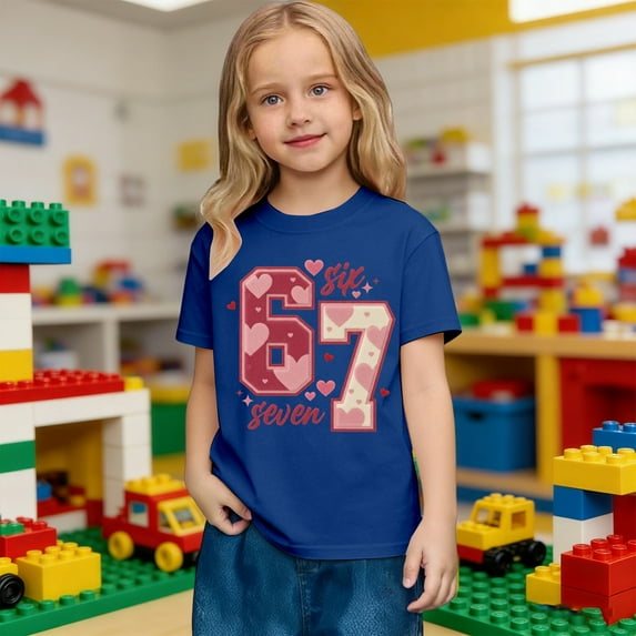 JIAYUE Boys Girls Valentines Day T-Shirts 67 Graphic Print Short Sleeve ...