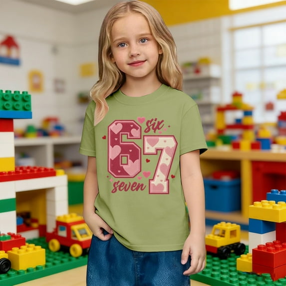 JIAYUE Boys Girls Valentines Day T-Shirts 67 Graphic Print Short Sleeve ...