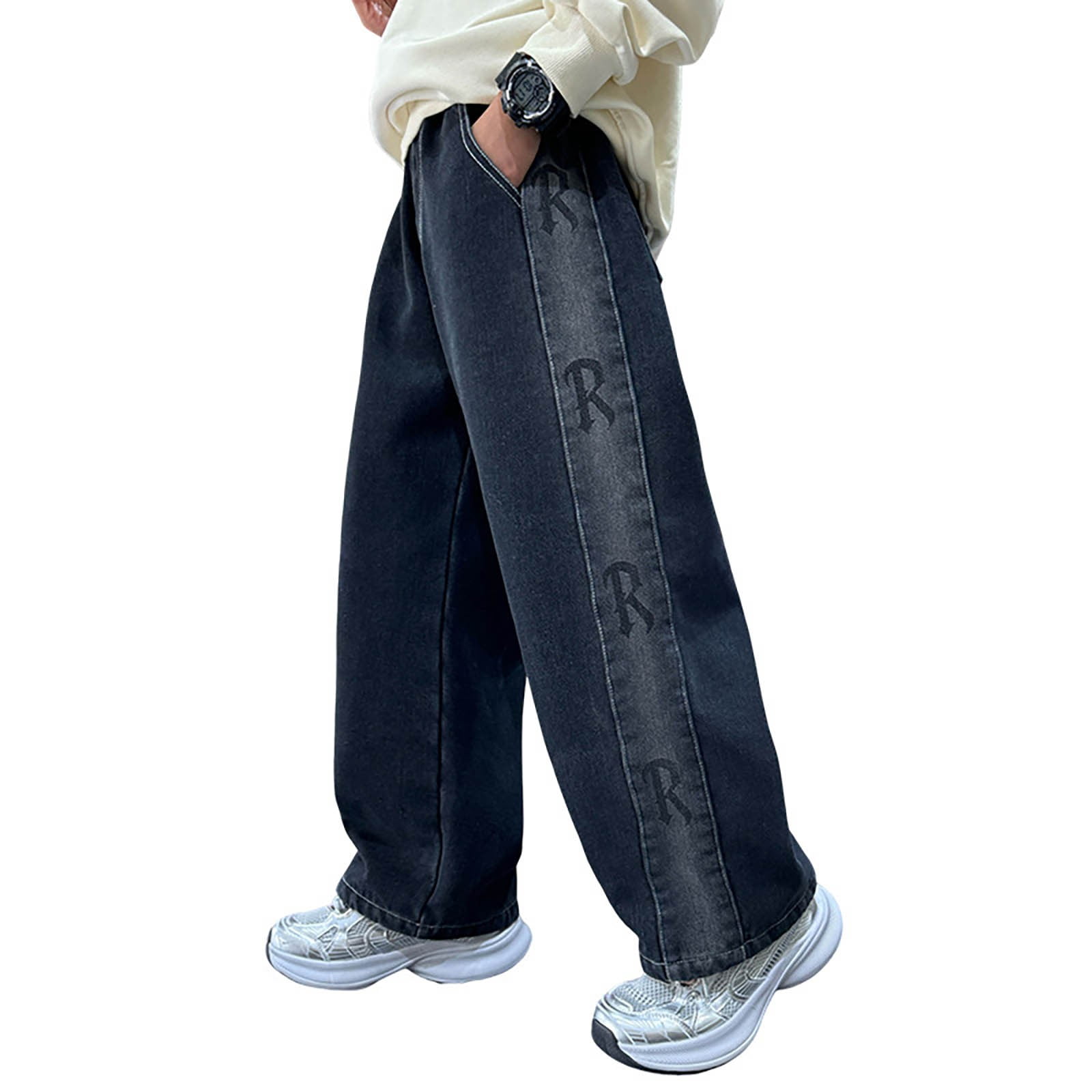 JIAYUE Boys Pants Pocket Floor-Length Cargo Trousers Fully Elastic ...