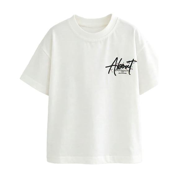 JIAYUE Boys Summer Short Sleeve T-Shirts Crew Neck Letter Printed ...