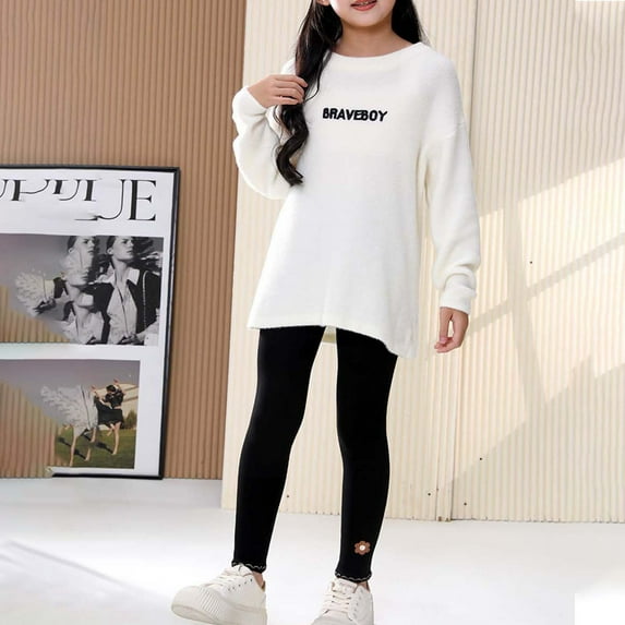 JIAYUE Children Winter Trousers Girls Solid Color Snug Warmth Jogger ...