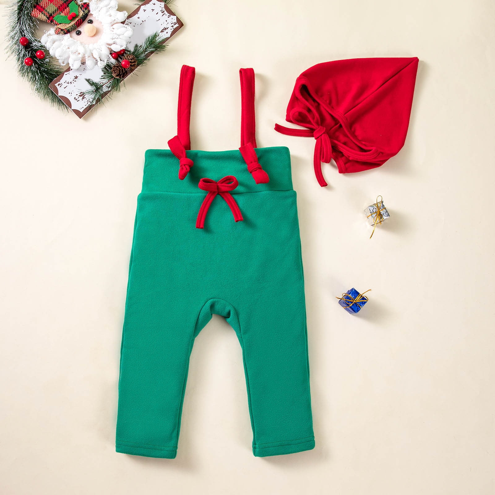 JIAYUE Christmas Overalls Kids Solid Color Sleeveless Square Neckline ...