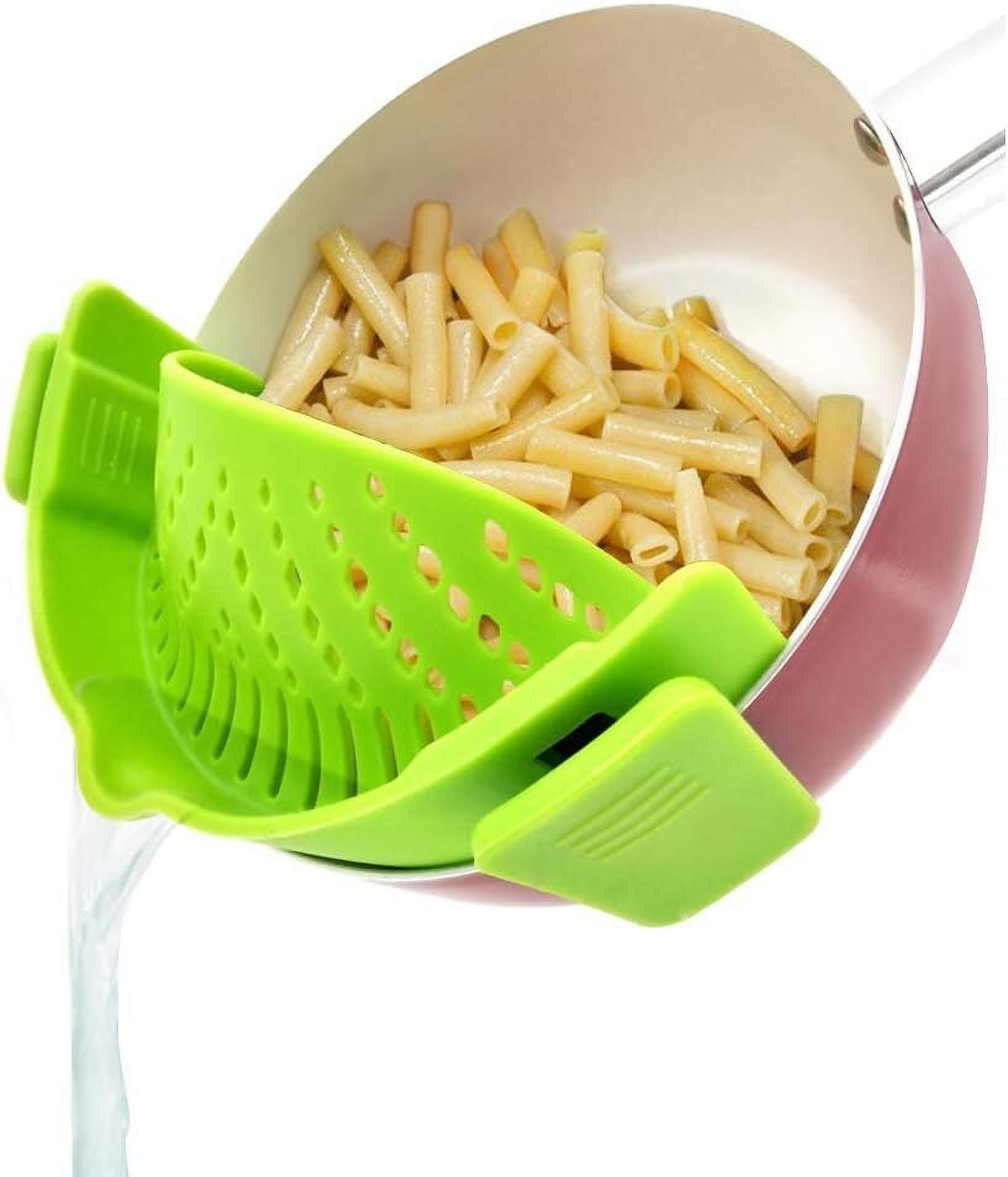 JIAYUE Clip On Silicone Strainer, 5-Inch, Collapsible Food Strainers ...