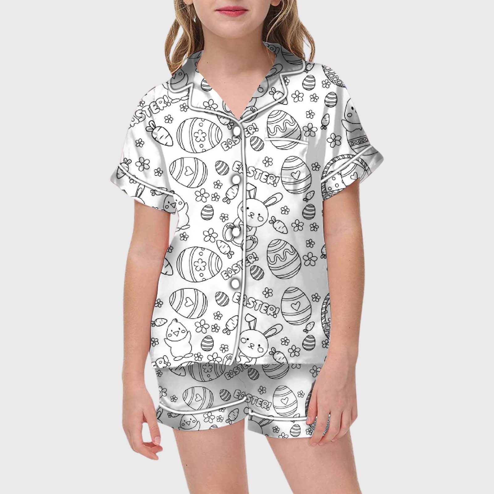 JIAYUE Easter Boys Girls Teen Outfit Sets Cartoon Print Short Sleeve ...