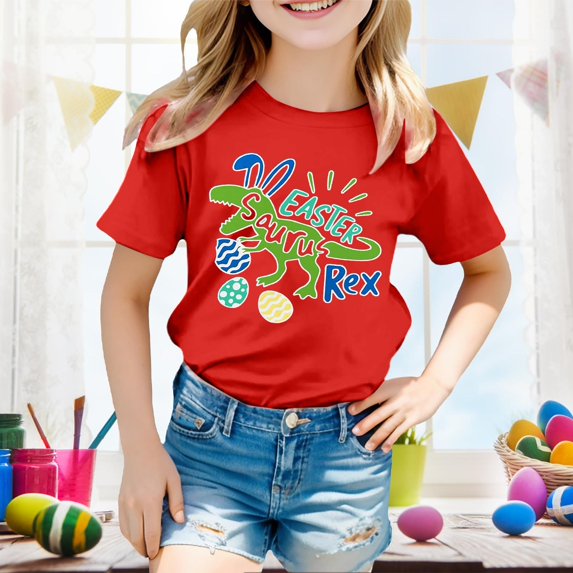JIAYUE Easter Shirts Tops For Kids Cartoon Print Short Sleeve Crew Neck ...