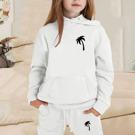 JIAYUE Fall Outfits Girls Sets Cartoon Long Sleeve Hooded Pull-On ...