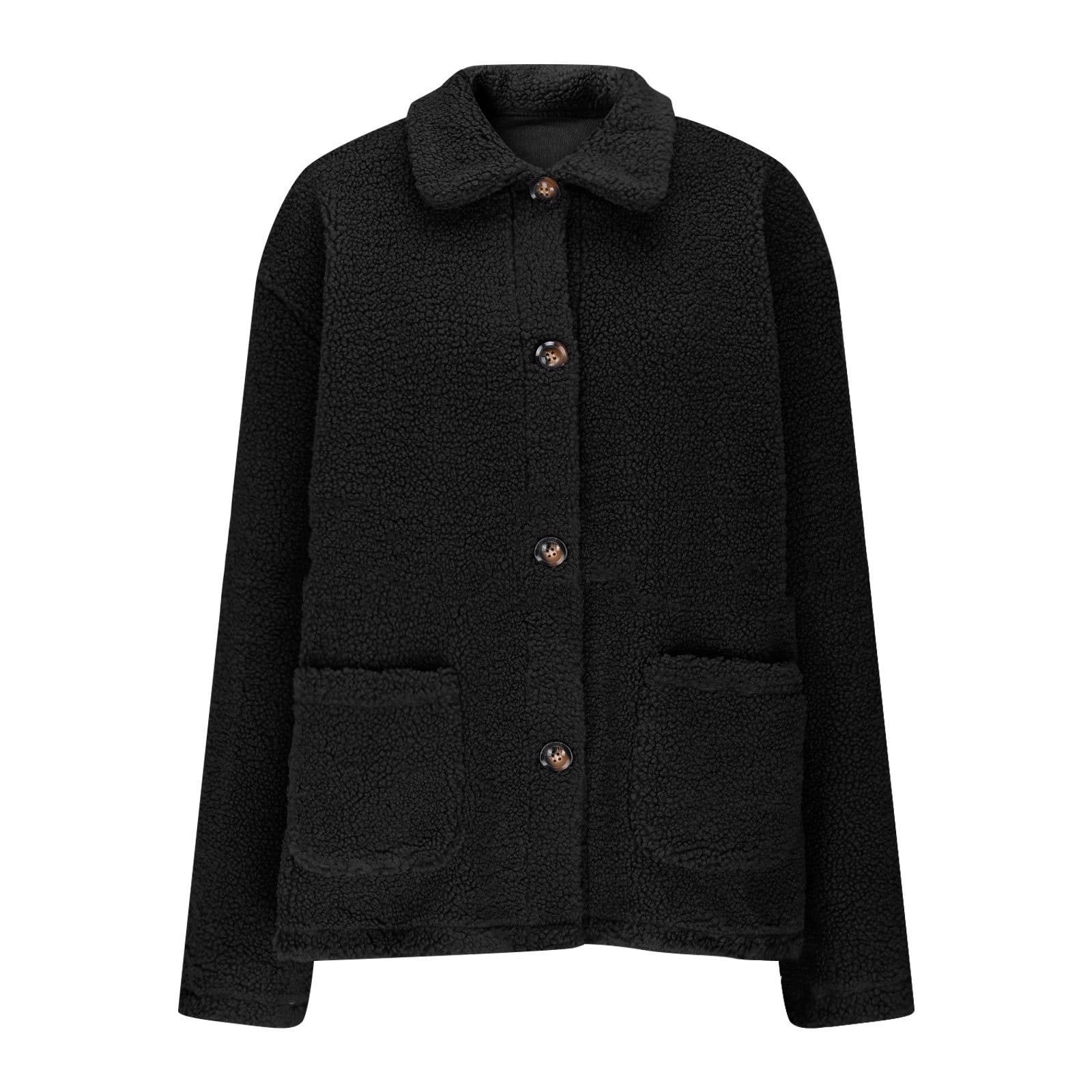 JIAYUE Fall Winter Outerwear Jacket For Women Solid Color Long Sleeve ...