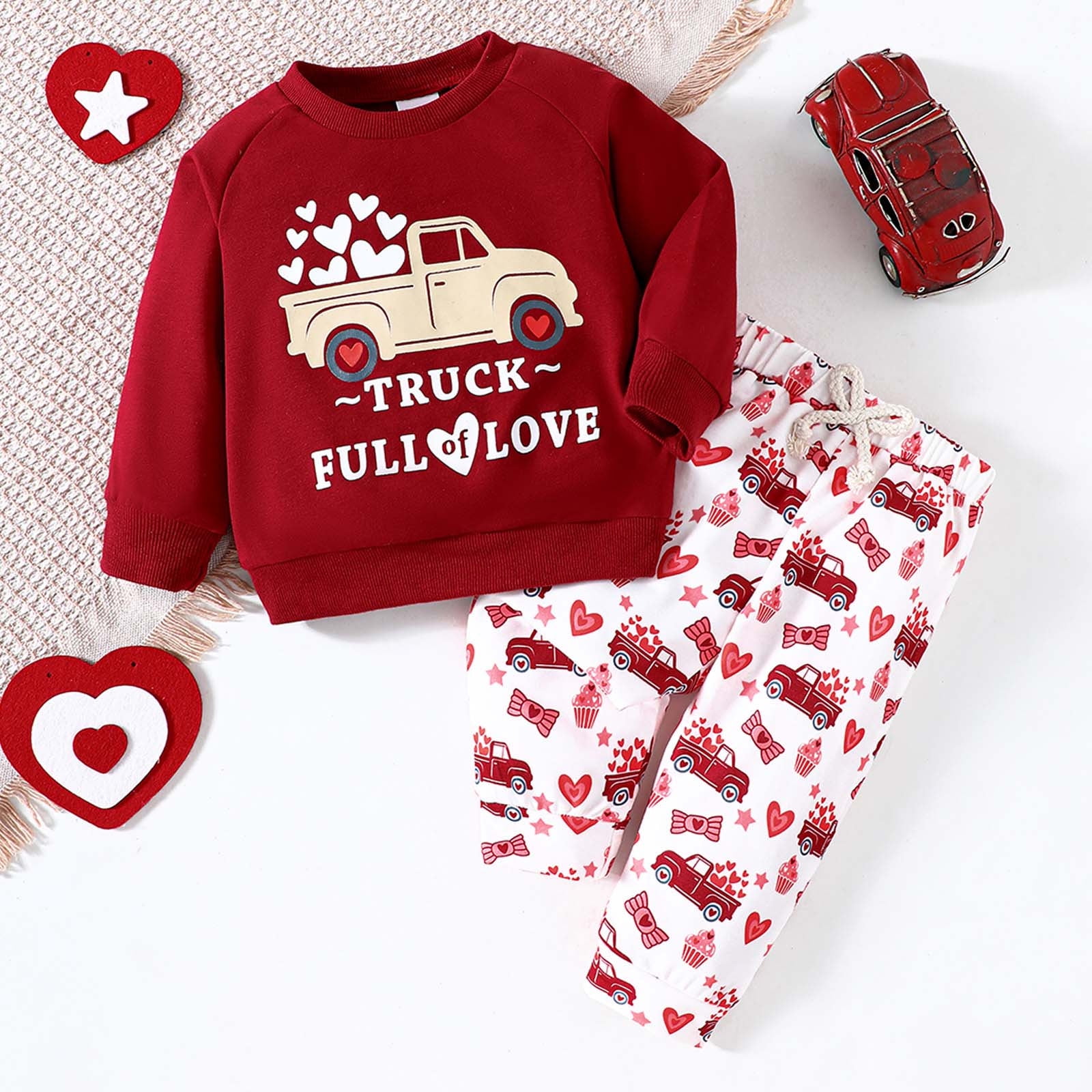 JIAYUE Fall Winter Outfits Set For Girls Heart Long Sleeve Crew Neck ...