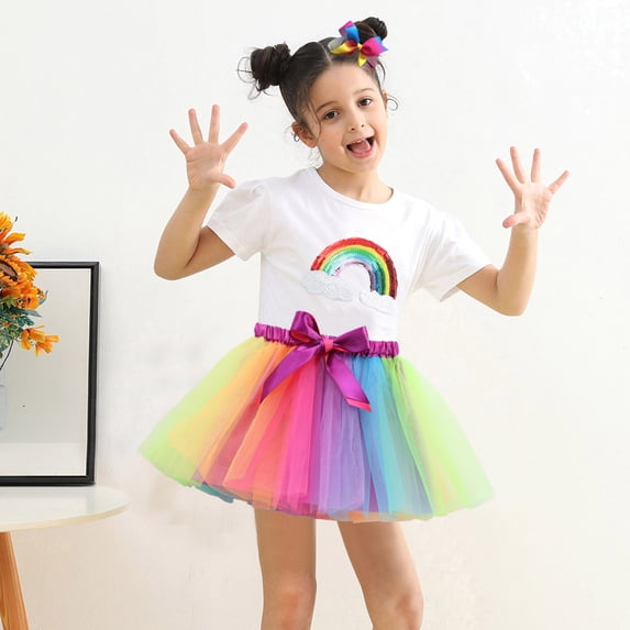 JIAYUE Girls Carnival Sets Skirts Color Blocking Mini Tutu Ballet ...