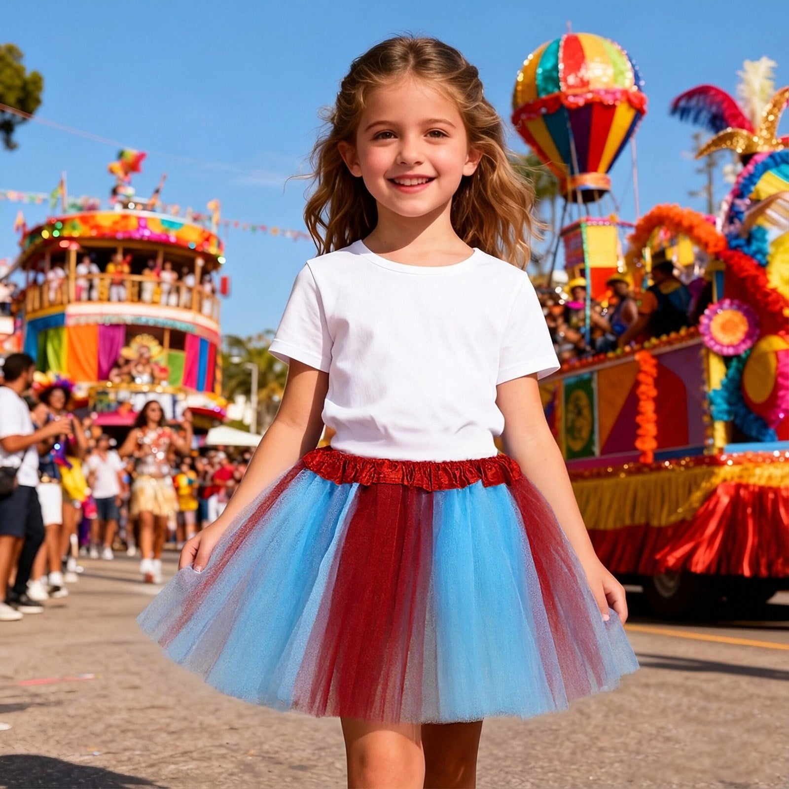 JIAYUE Girls Carnival Skirts Solid Color Mini Elastic Waist Tutu Skirt ...