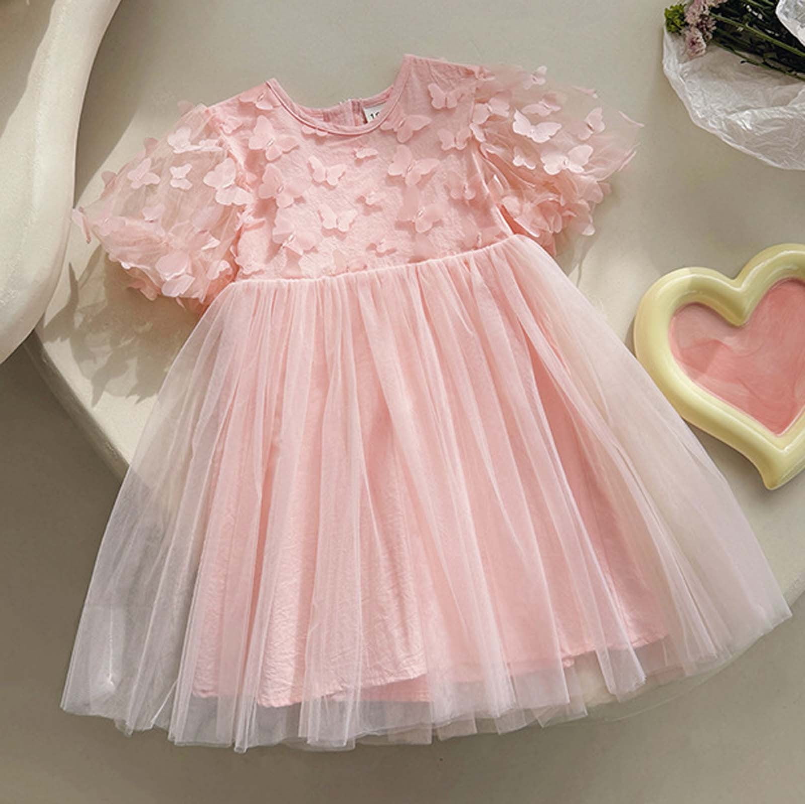 JIAYUE Girls Summer Dresses Ball Gown Lightweight Mid Length Drop ...