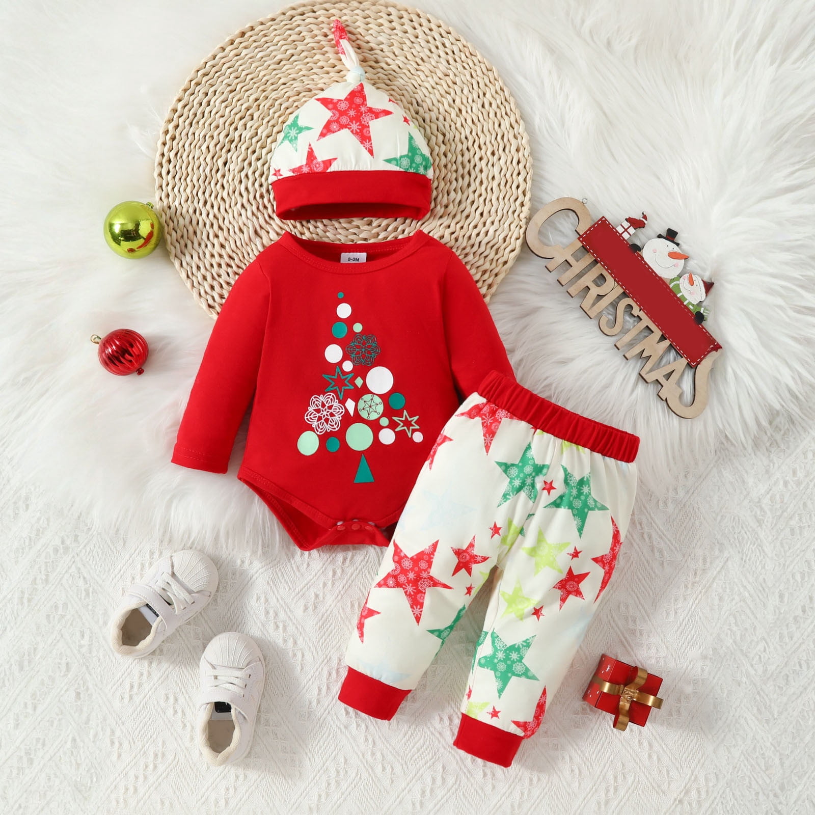 JIAYUE Holiday Onesie For Boys Girls Christmas Cartoon Long Sleeve Crew ...