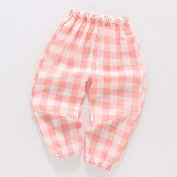 JIAYUE Kids Cool Weather Trousers Boys Girls Plaid Loose Sweatpants ...