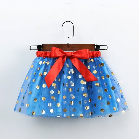 JIAYUE Kids Girls Carnival Skirts Polka Dots Mini Sequins with Bow ...