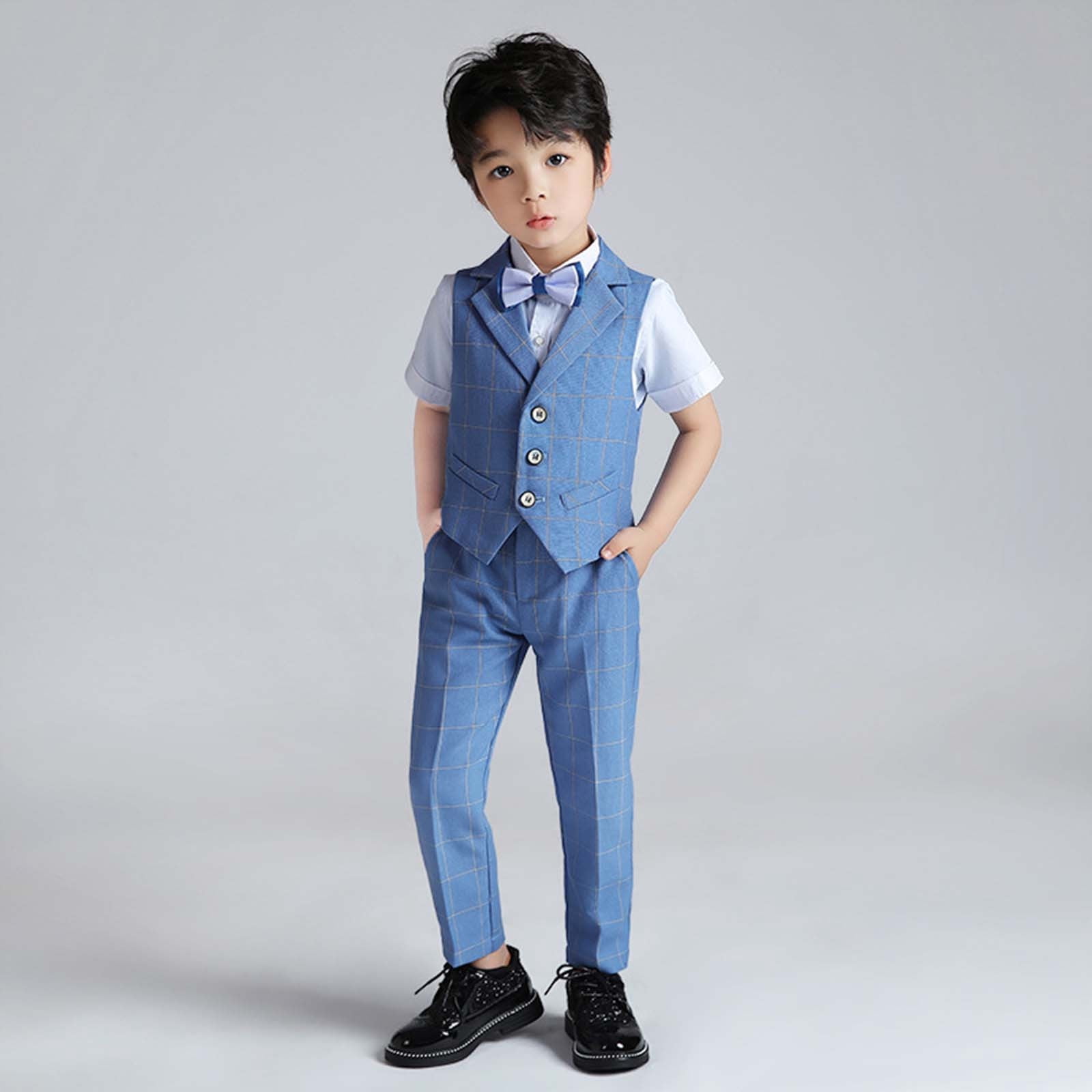 JIAYUE Kids Outfit Sets Boys Suit Three Piece Suit Formal Vest Suit ...