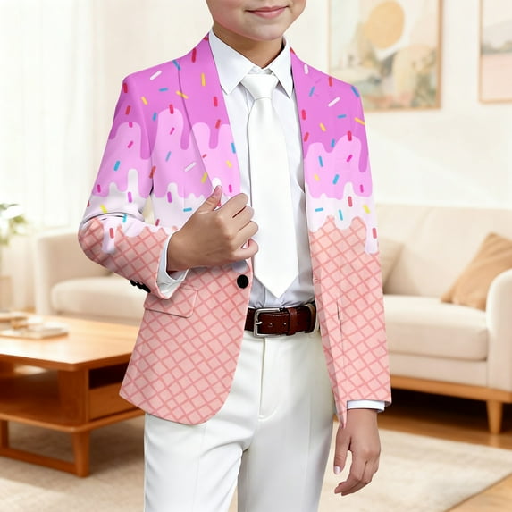 JIAYUE Long Sleeve Icecream Print Carnival Party Jackets For Boys Girls ...