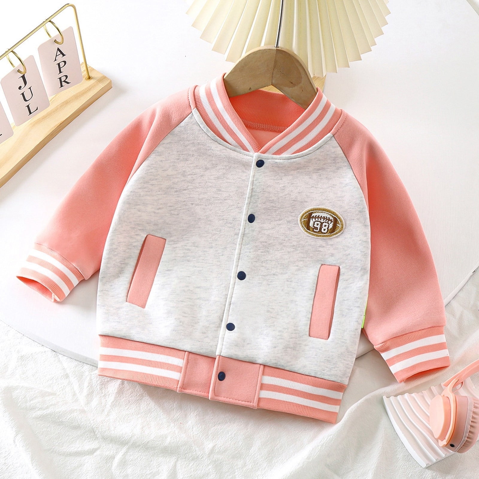 JIAYUE Sport Jackets Coats For Kids Solid Color Long Sleeve Crew Neck ...