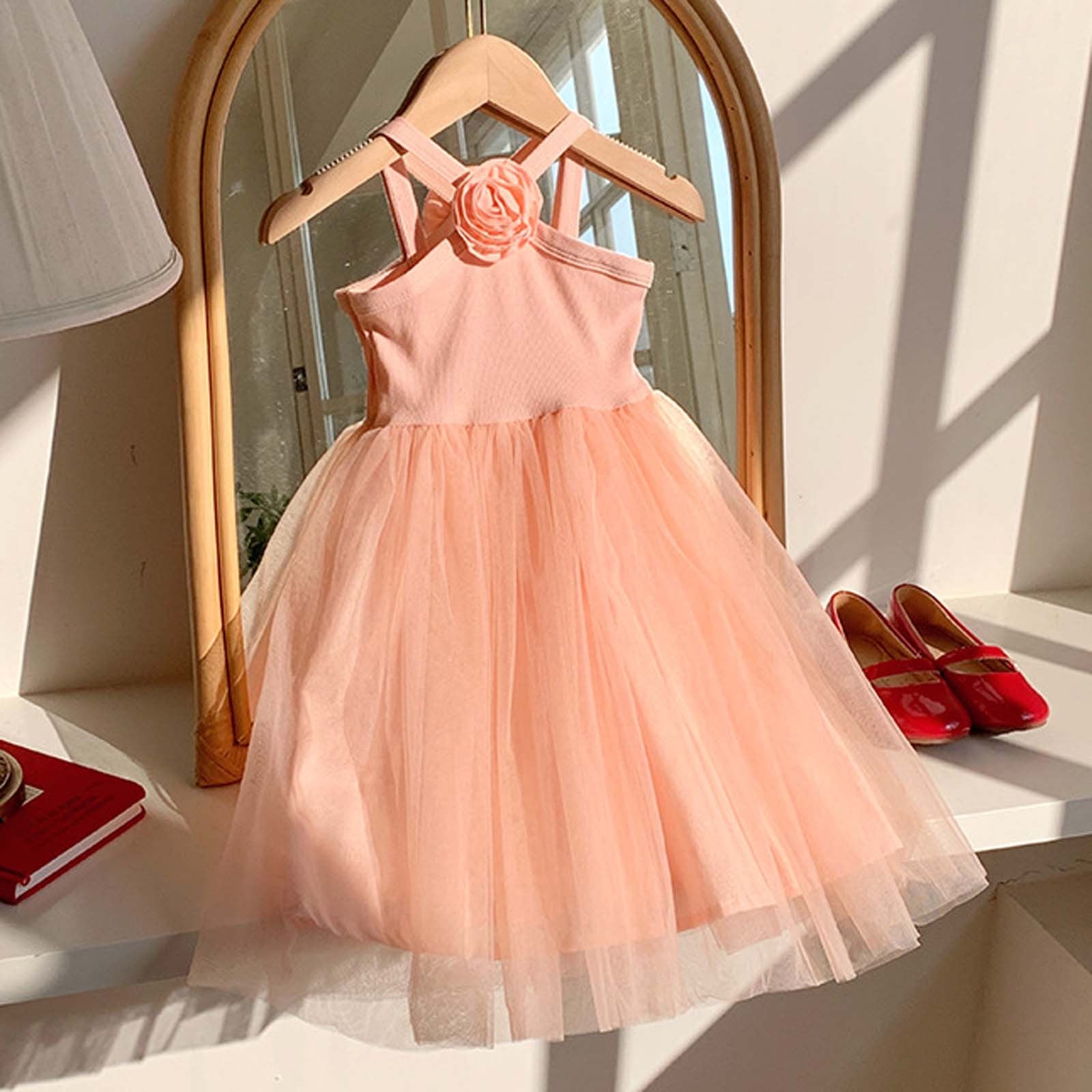 JIAYUE Spring Dresses For Girls Solid Color Sleeveless Halter Mid ...