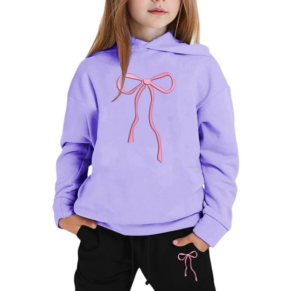 JIAYUE Spring Fall Kids Outfit Sets Hooded Bows Long Sleeve Pull-On ...