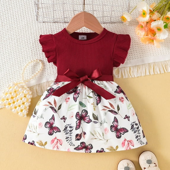 JIAYUE Spring Summer Dresses For Girls Short Sleeve Butterfly Drop ...