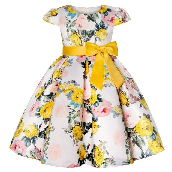 JIAYUE Spring Summer Dresses For Girls Short Sleeve Floral Drop ...