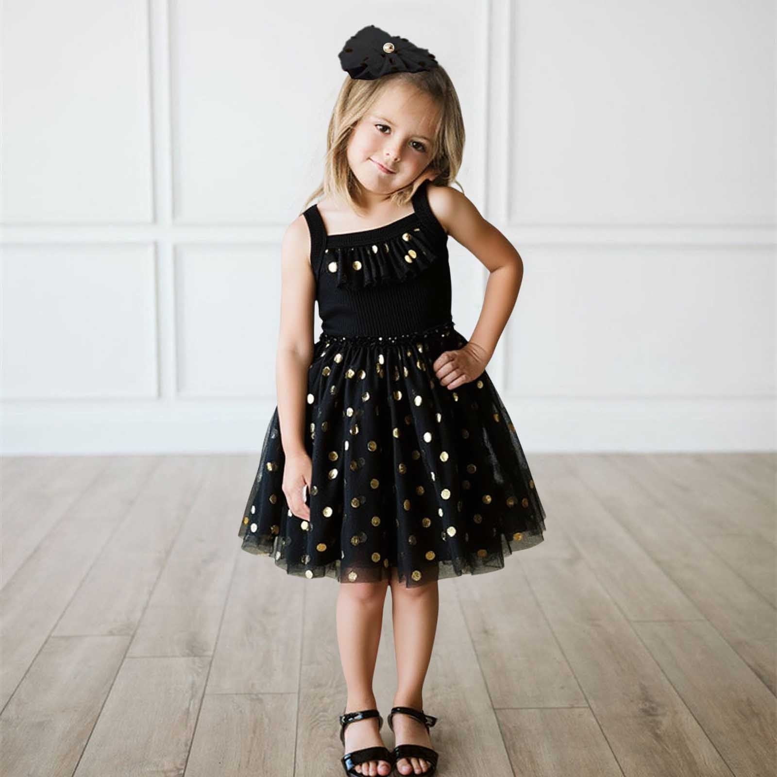 JIAYUE Summer Dresses For Girls Polka Dots Sleeveless Square Neckline ...