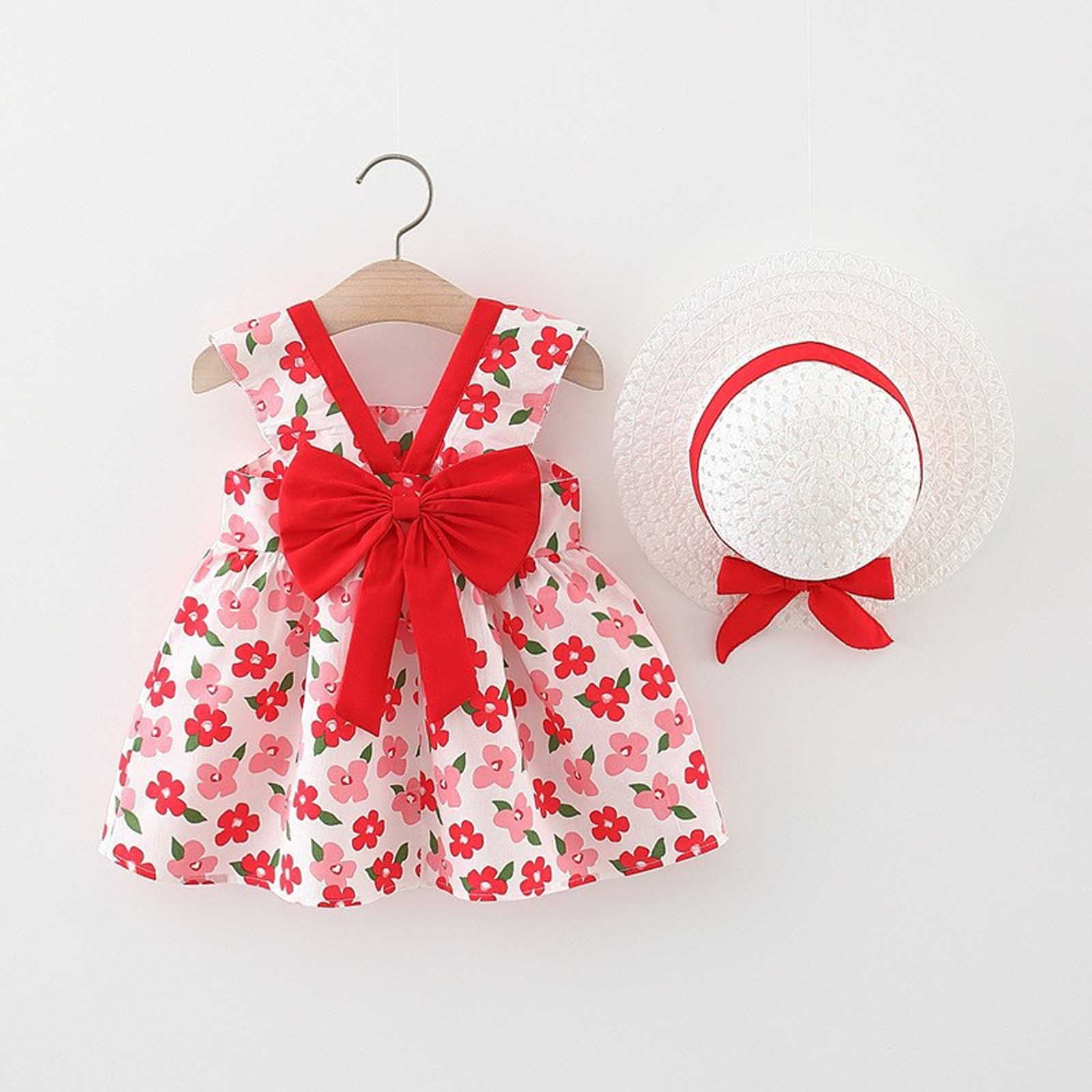 JIAYUE Summer Dresses For Girls Sleeveless Round Neck Floral V-Neck Mid ...
