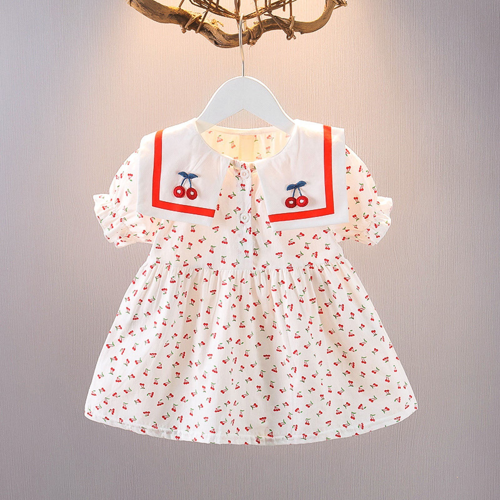 JIAYUE Summer Kids Girls Dresses Cartoon Print Round Neck Short Sleeve ...