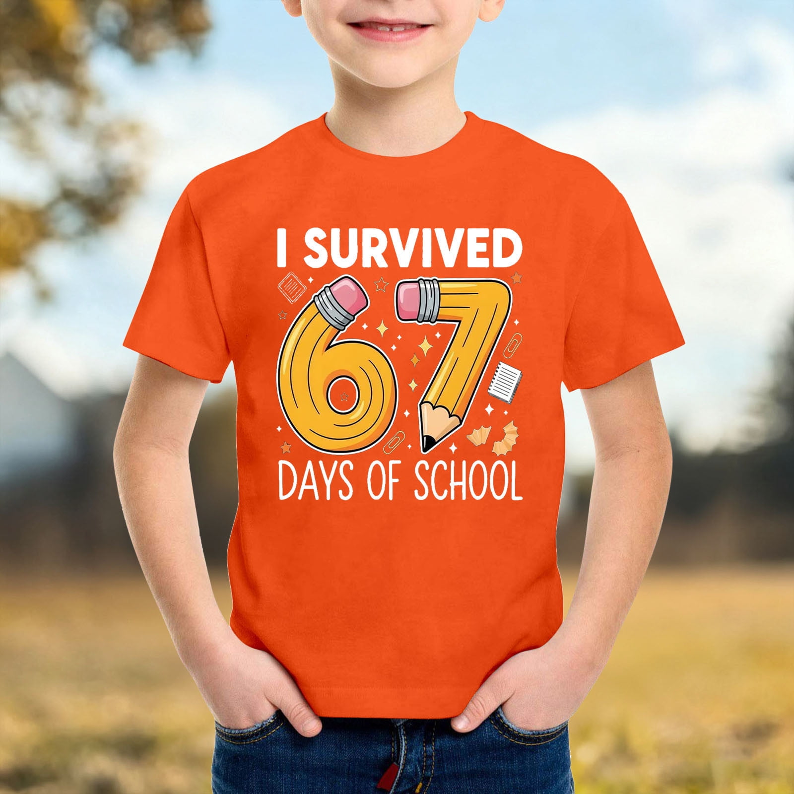 JIAYUE T Shirts For Boys Girls Round Neck Letter Print Relaxed Short ...