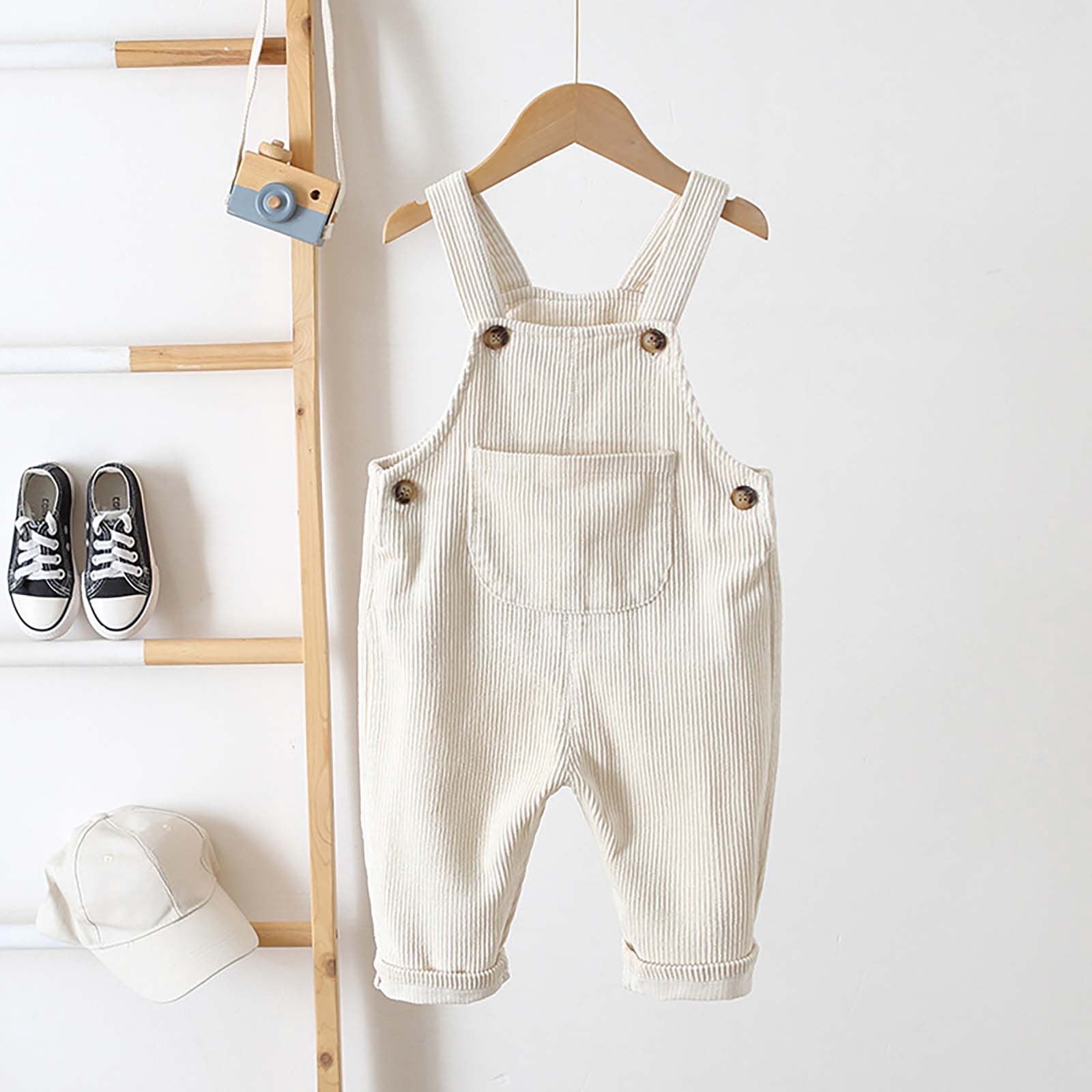 JIAYUE Toddler Overalls Boys Girls Solid Color Sleeveless Square ...