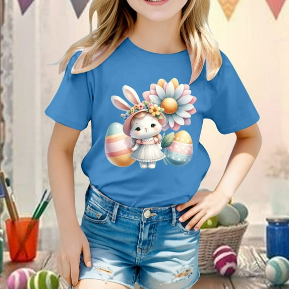 JIAYUE Tops For Boys Girls Carnival Cartoon Short Sleeve Crew Neck Pull ...