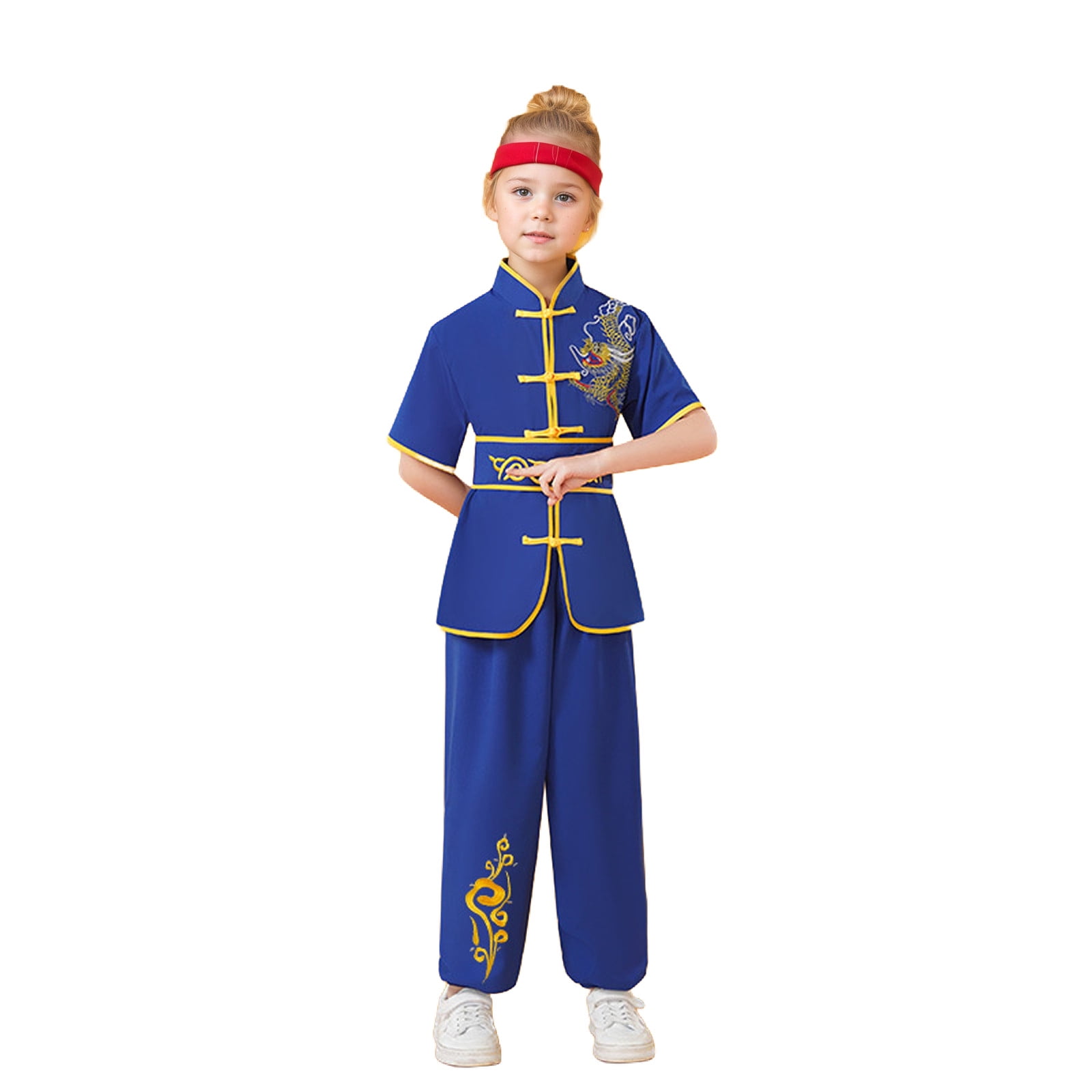 JIAYUE Tracksuits Children Unisex Short Sleeve Shirt Blouse With Wushu ...