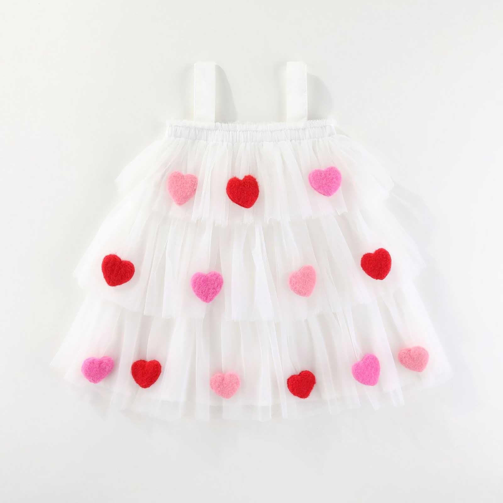 JIAYUE Valentines Day Dresses For Girls Heart Print Sleeveless Mid ...