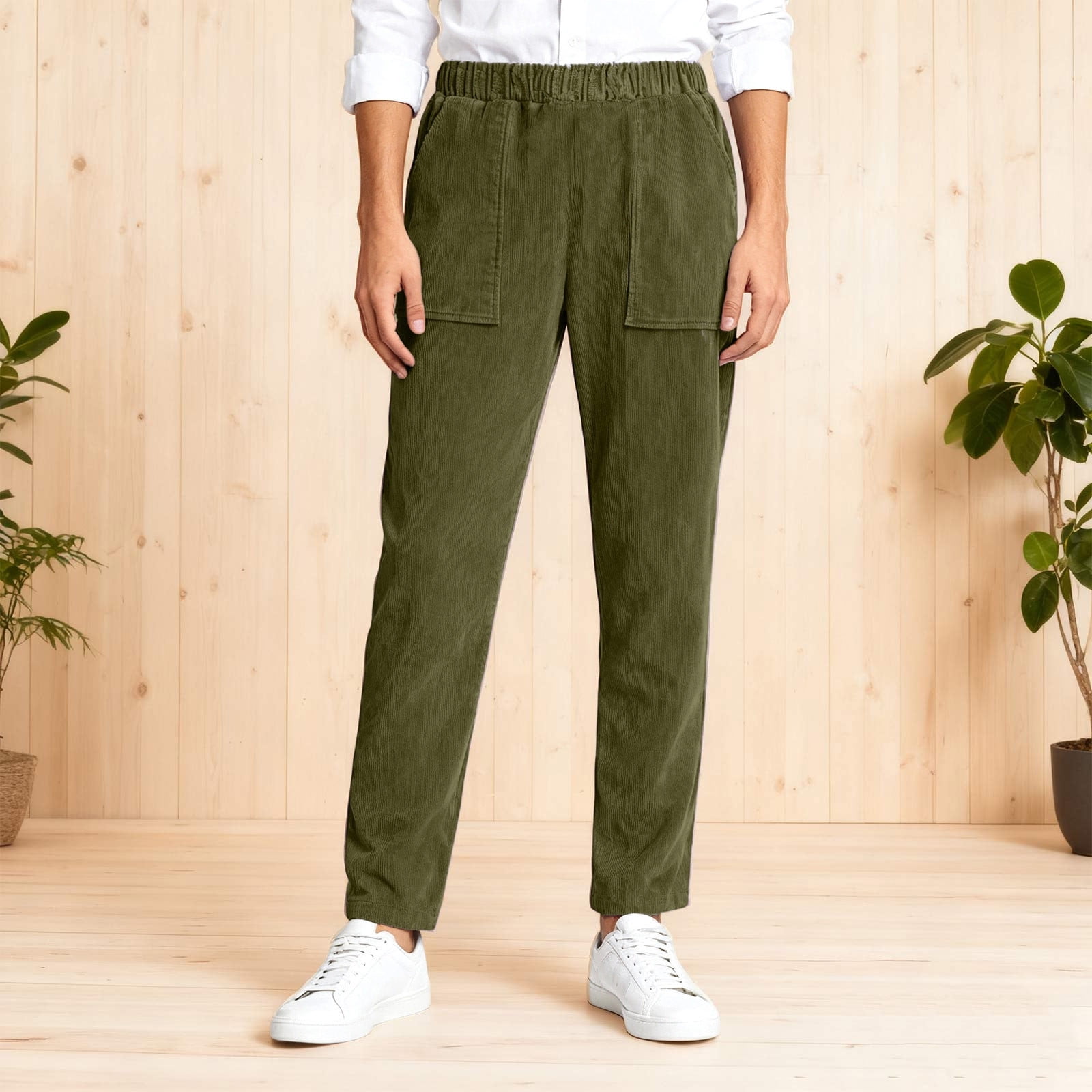 JIAYUE Women Spring Slacks Girlfriend with Pocket Slim Straight Long ...