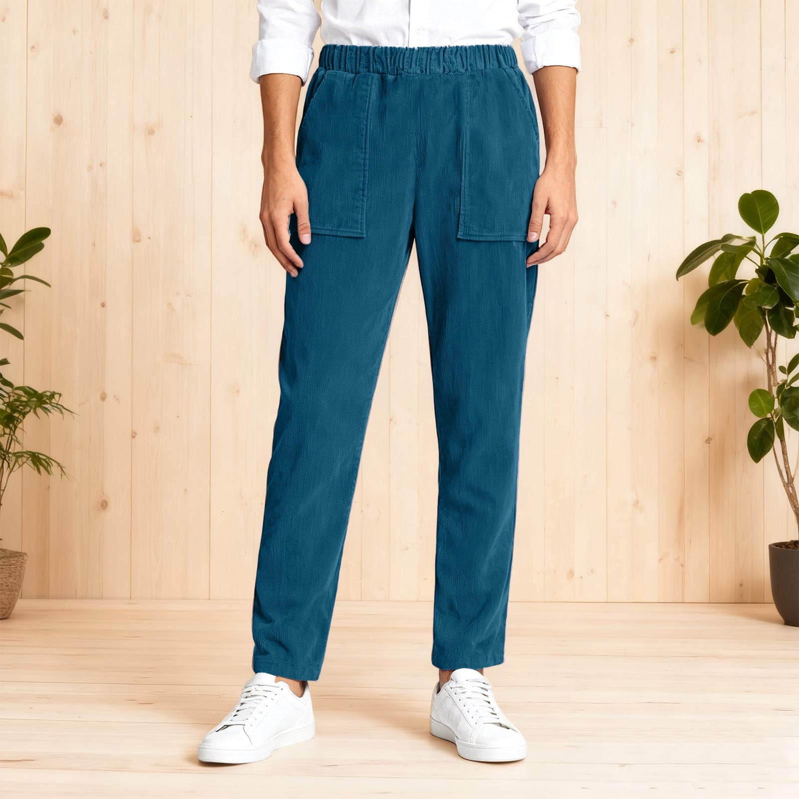 JIAYUE Women Spring Slacks Slim Straight Long Mid Waisted Solid Color ...