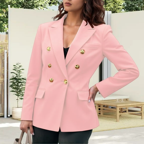 JIAYUE Womens Fall Winter Outerwear Jacket Solid Color Long Sleeve Slim ...