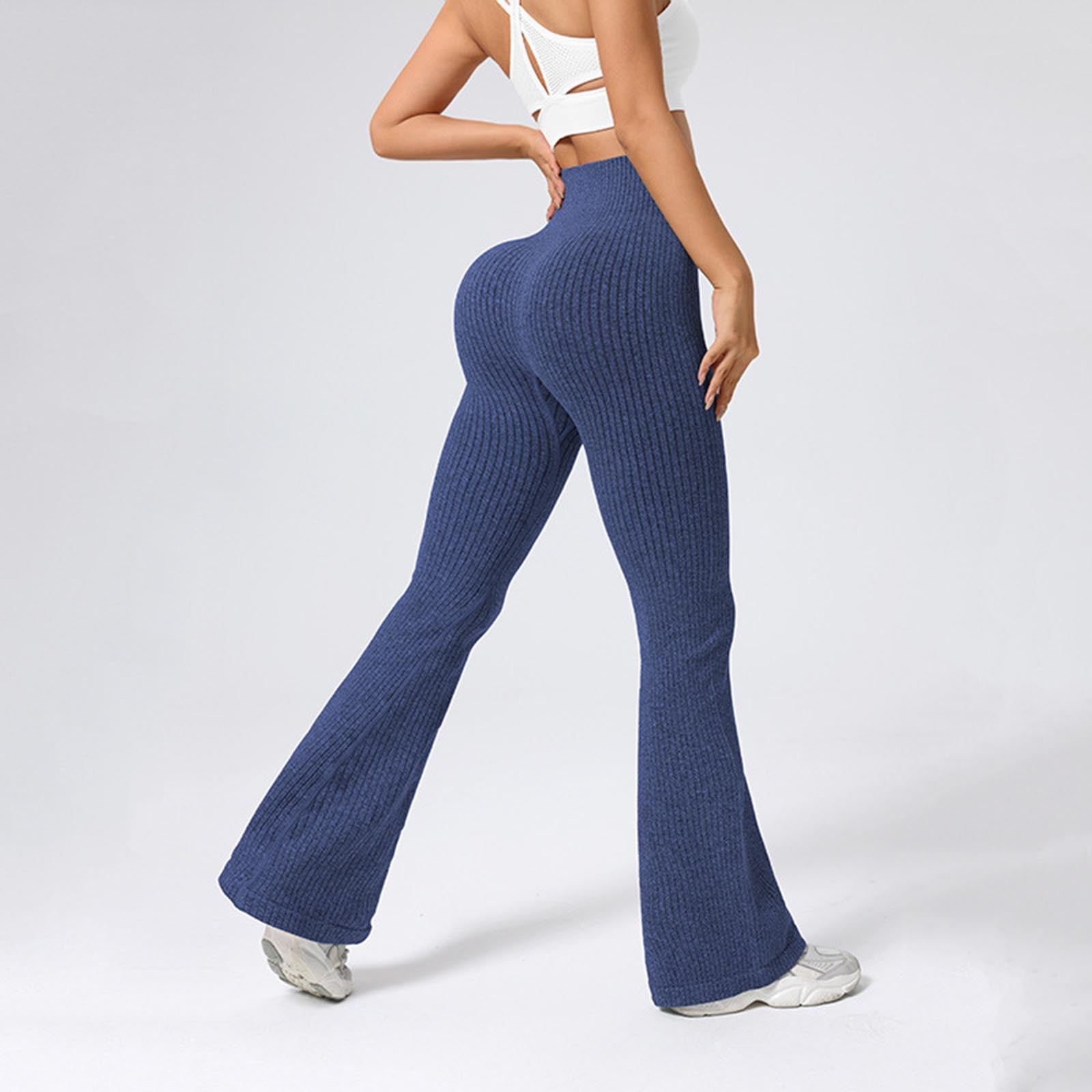 JIAYUE Womens Spring Slacks Solid Color High Waisted Bootcut Long ...